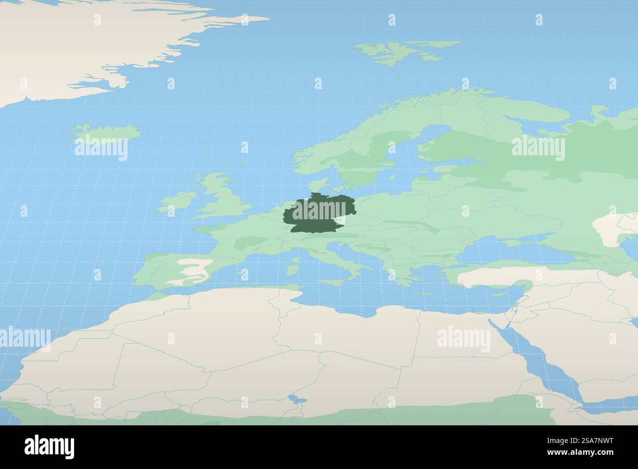 Germany highlighted on a detailed map, geographic location of Germany ...