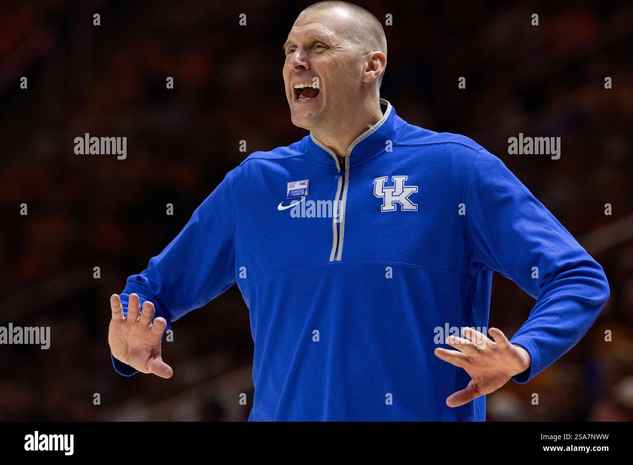 Kentucky head coach Mark Pope yells directions to his players during ...