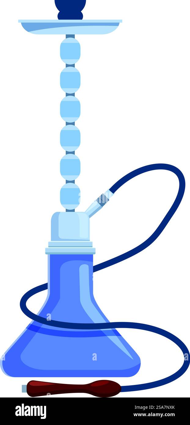 Blue hookah standing on a white background, ready to be used for ...