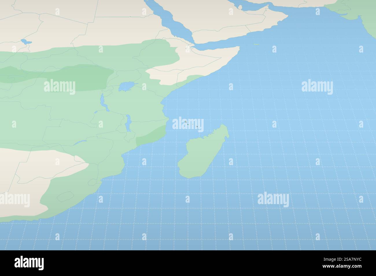 Comoros highlighted on a detailed map, geographic location of Comoros ...
