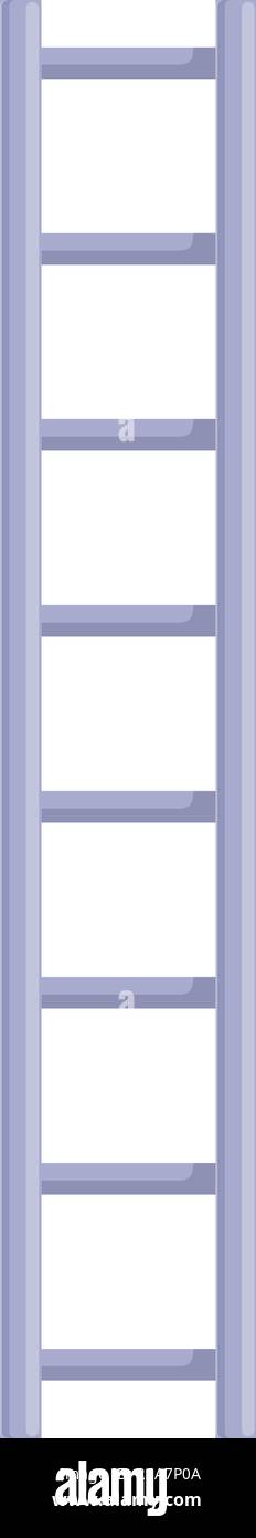 Tall metal ladder is standing upright, its multiple steps reaching high ...