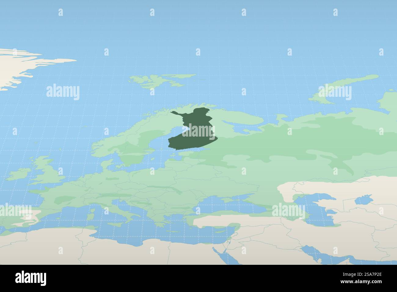 Finland highlighted on a detailed map, geographic location of Finland ...