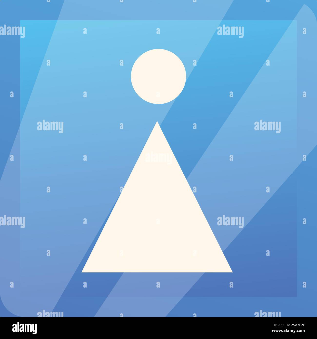 Blue square icon with abstract female toilet sign for indicating ladies ...