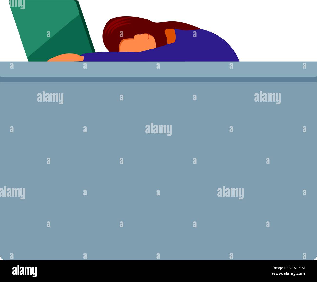 Exhausted tired businessman sleep head Stock Vector Images - Alamy