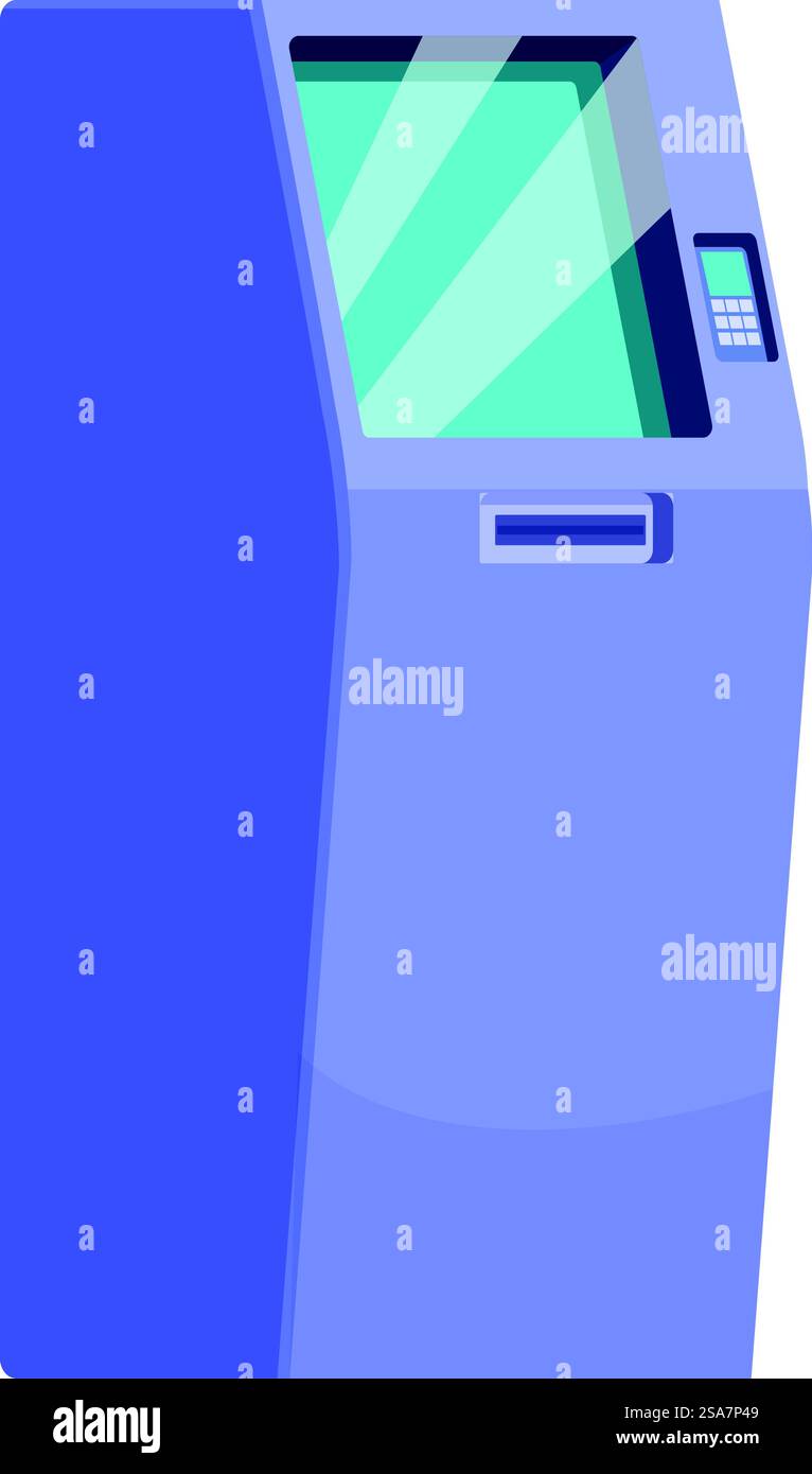 Atm machine accepting credit card for payment transaction with blank ...