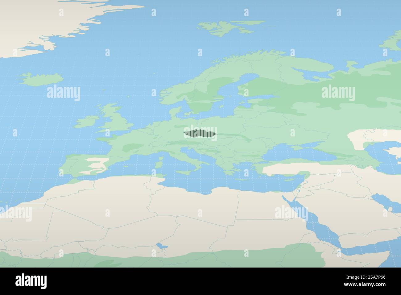Czech Republic highlighted on a detailed map, geographic location of ...