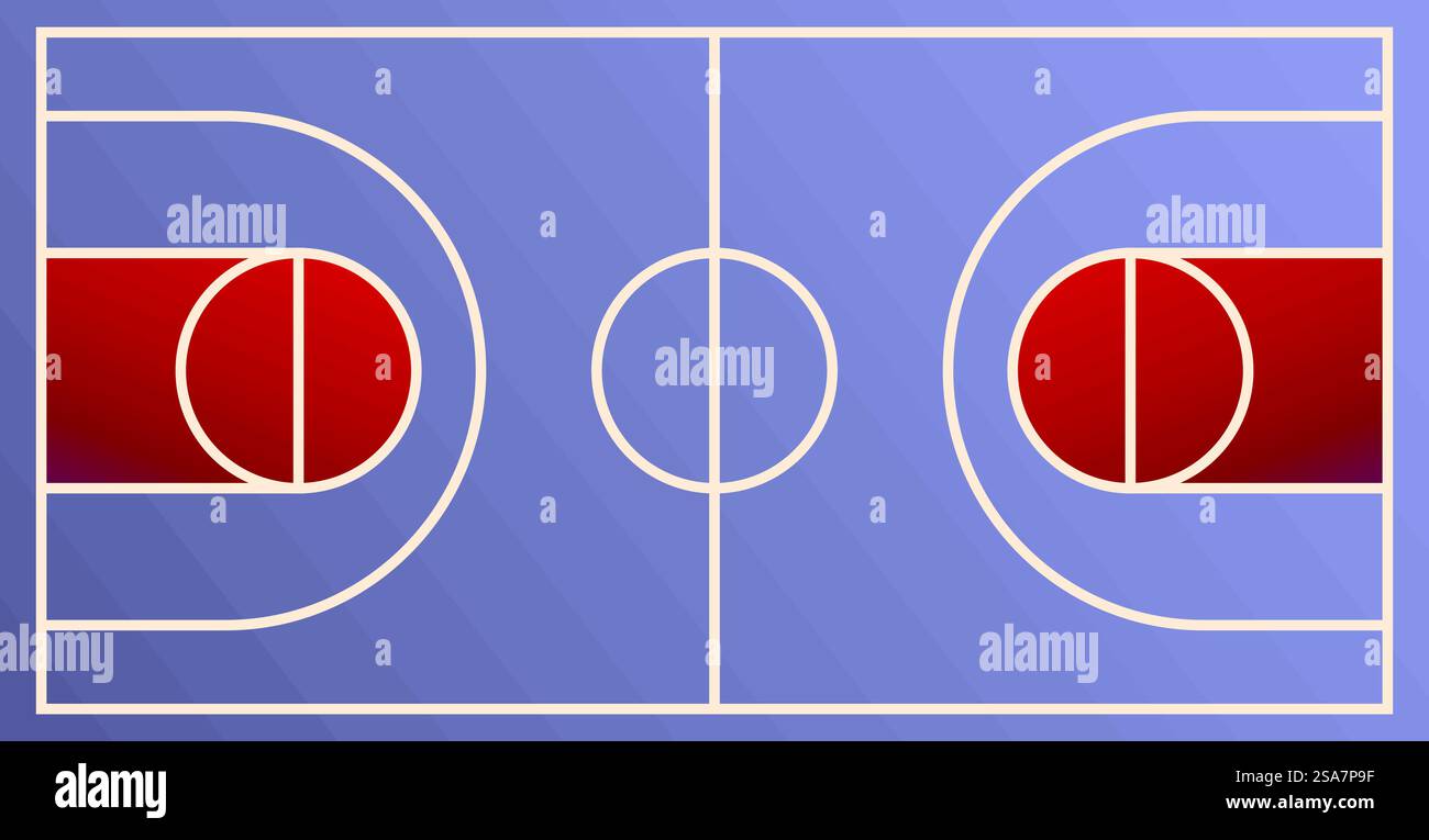 Basketball court is being shown with clearly marked lines for the ...