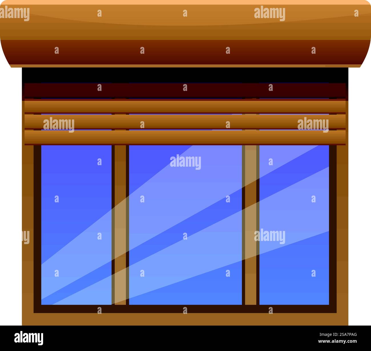 Modern window showing blue sky with sun rays. Modern window is letting ...