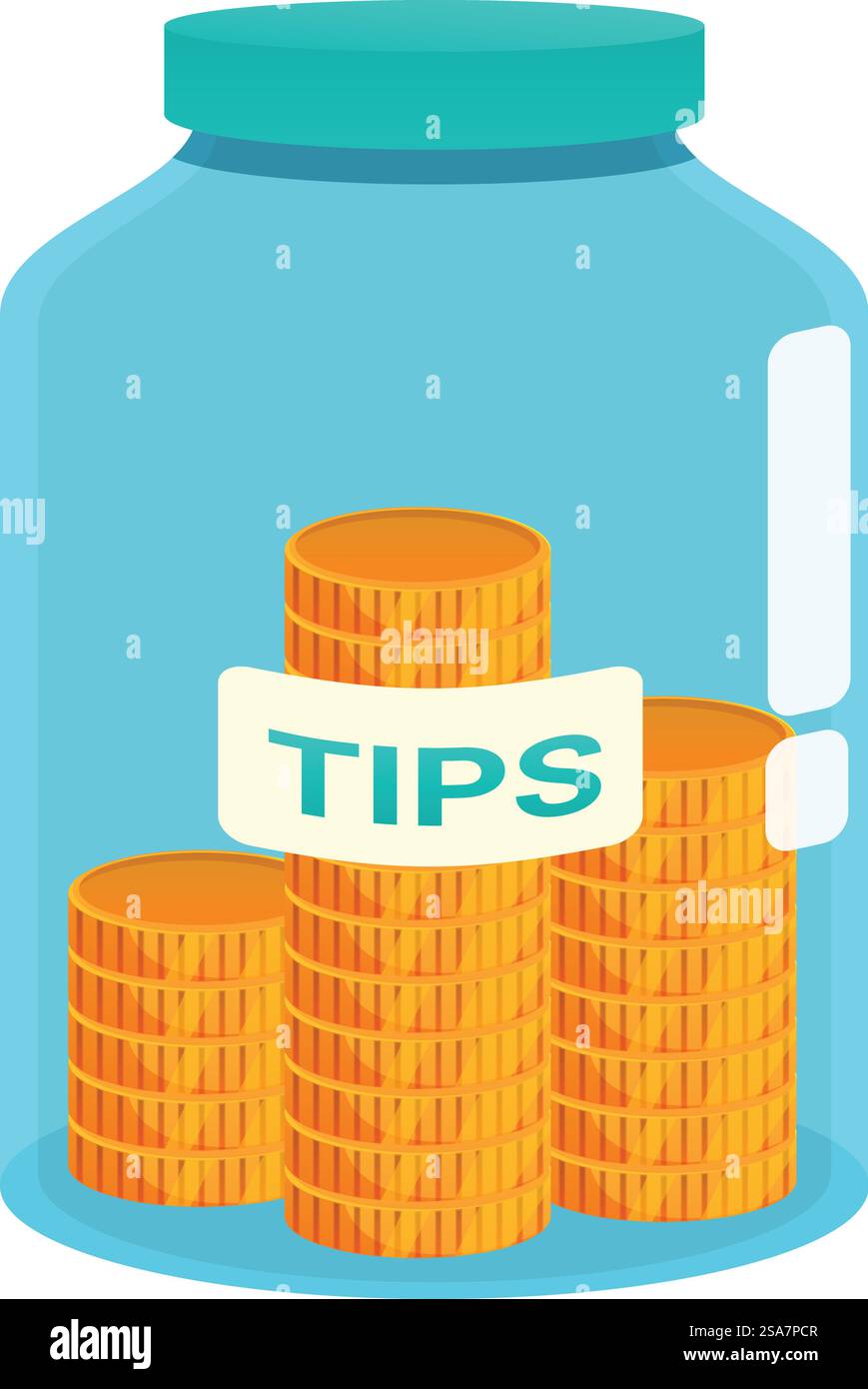 Glass tip jar is filling up with golden coins, encouraging generosity ...