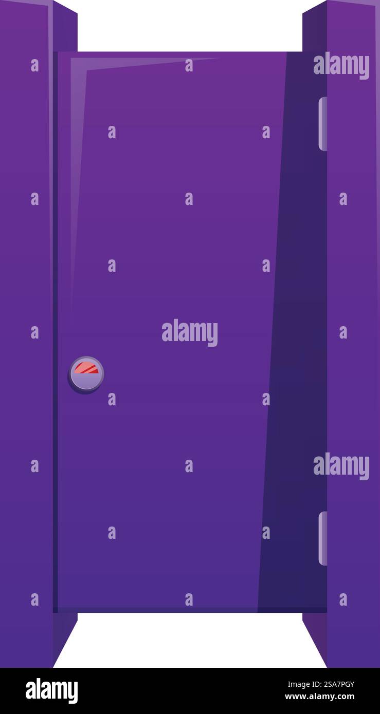 Public toilet cabin icon showing restroom availability with its purple ...