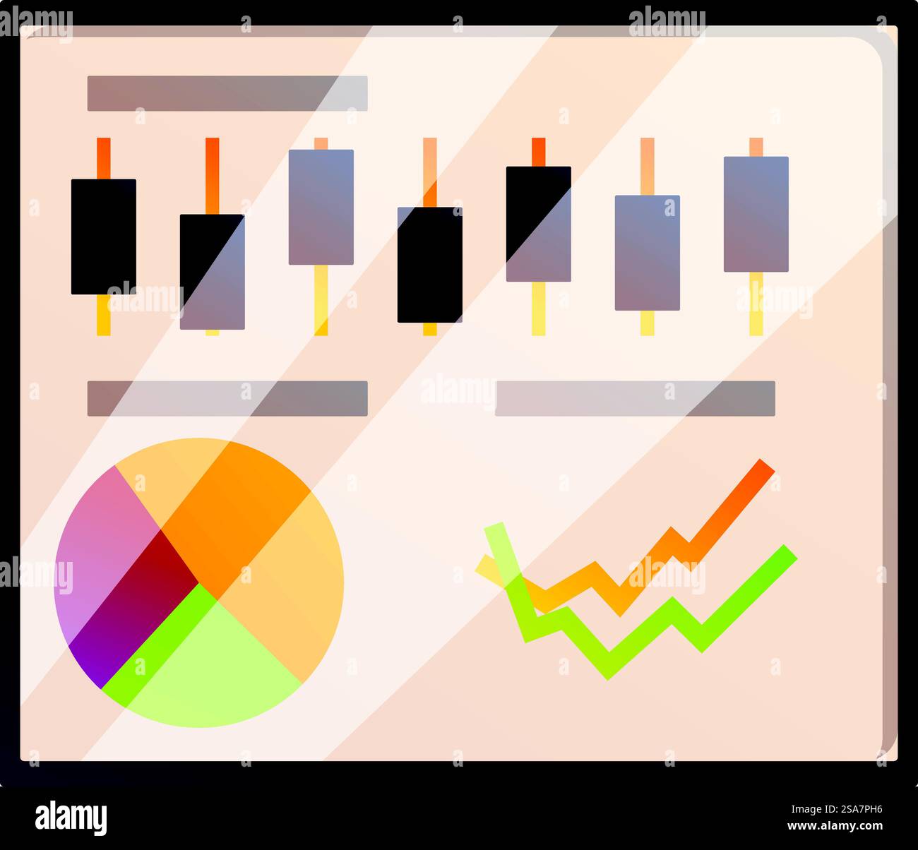 Business chart is displaying market data analytics with a candlestick ...