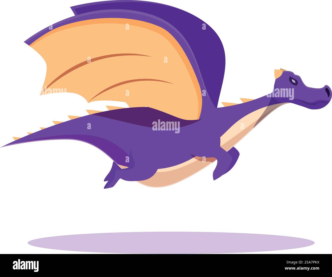 Big purple dragon flying and spreading its wings. Big purple dragon ...