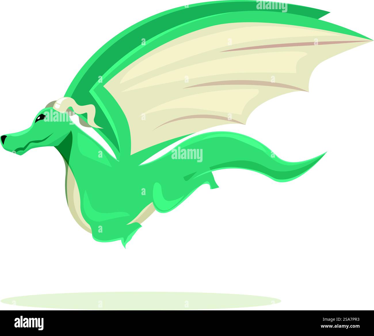 Green european dragon flying and spreading its wings. Green european ...
