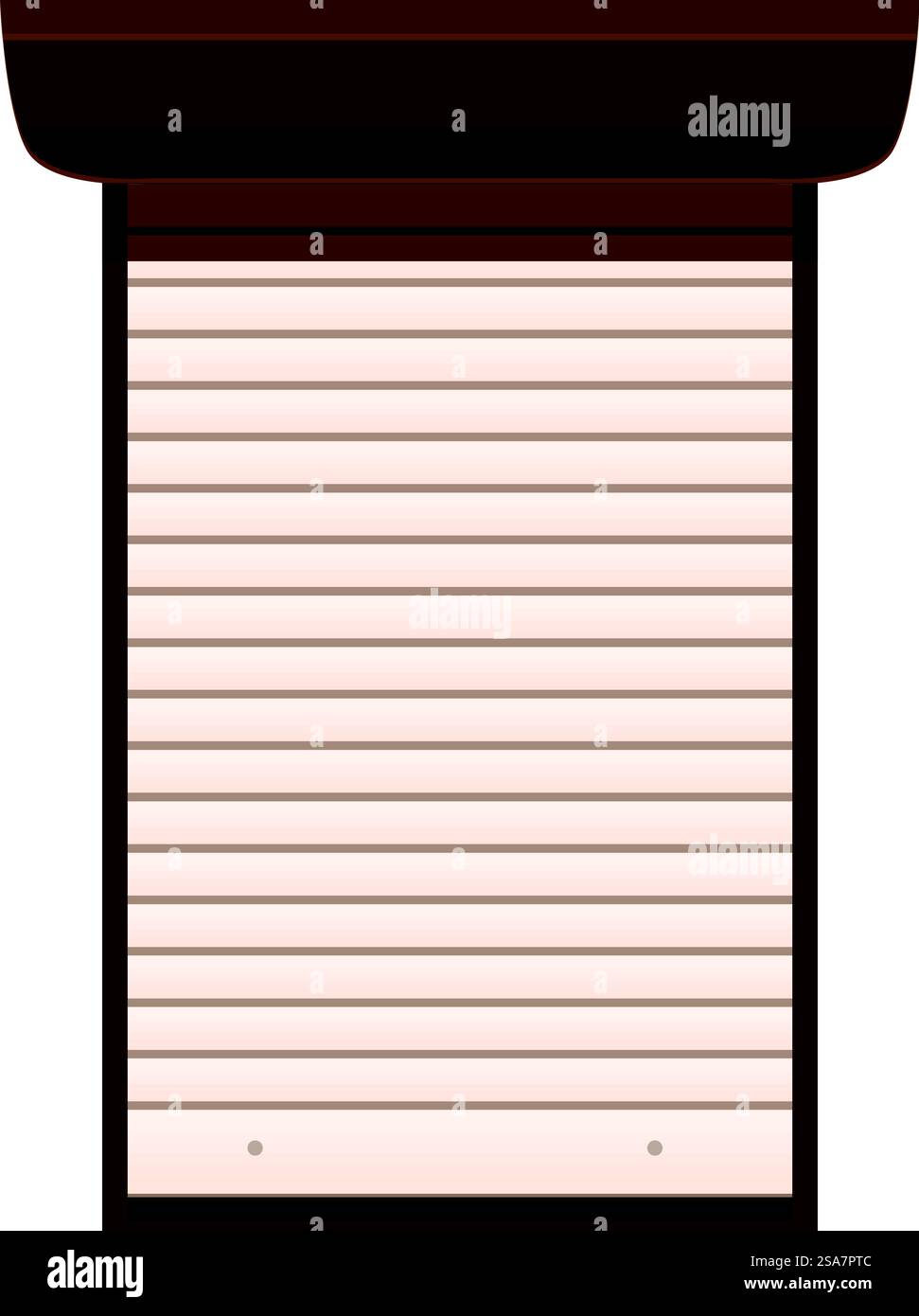 Closed roller shutter door providing security to a store with beige ...