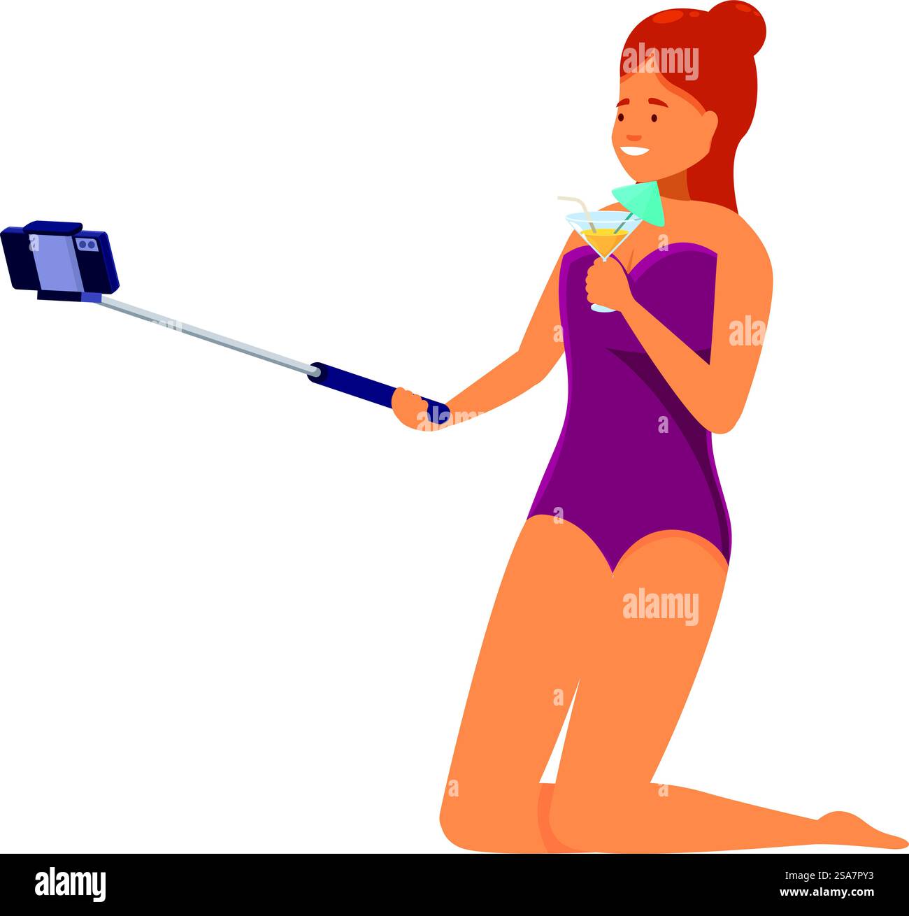 One beautiful woman smiling summer Stock Vector Images - Alamy