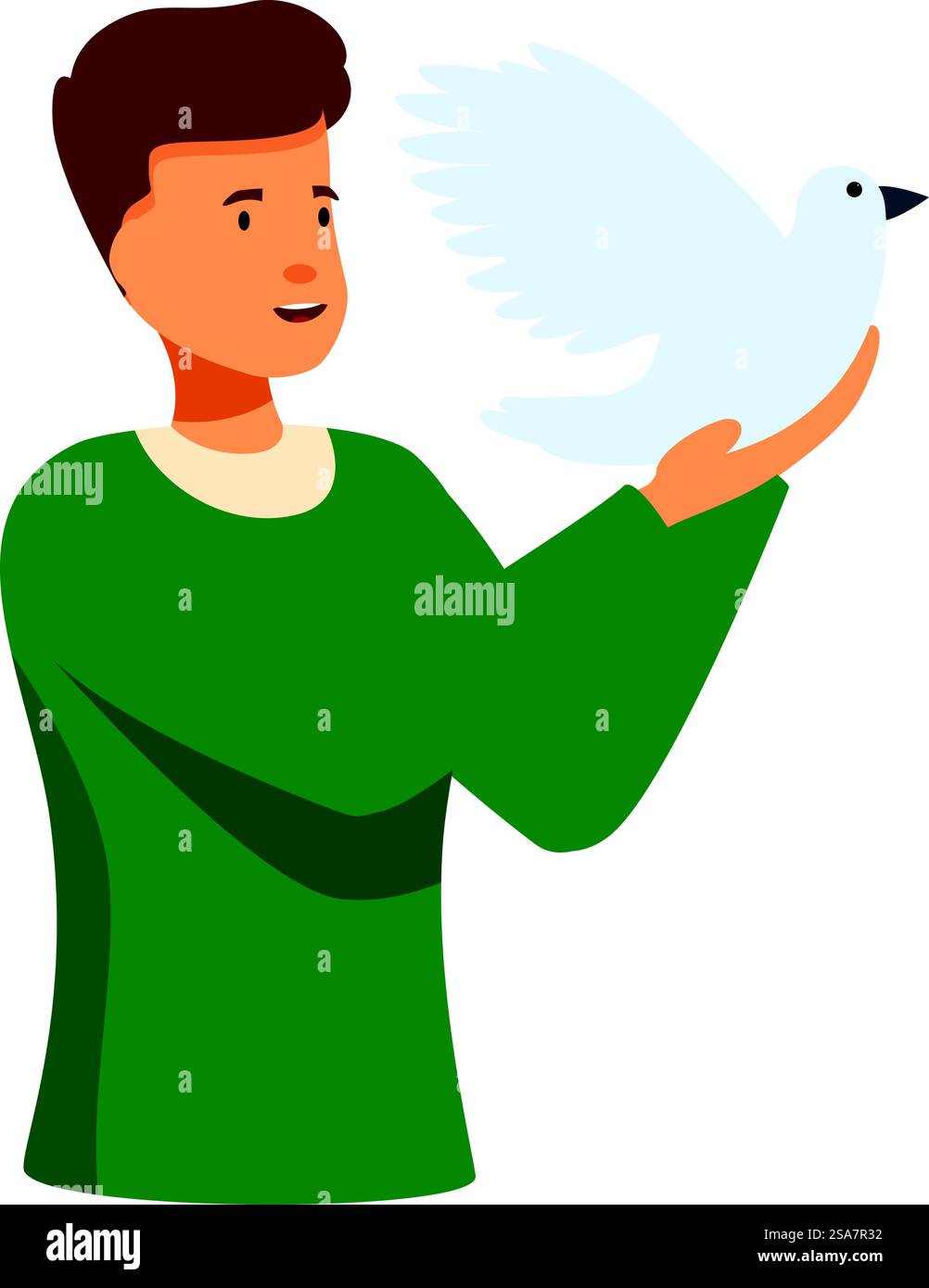 Happy man holding spirit Stock Vector Images - Alamy