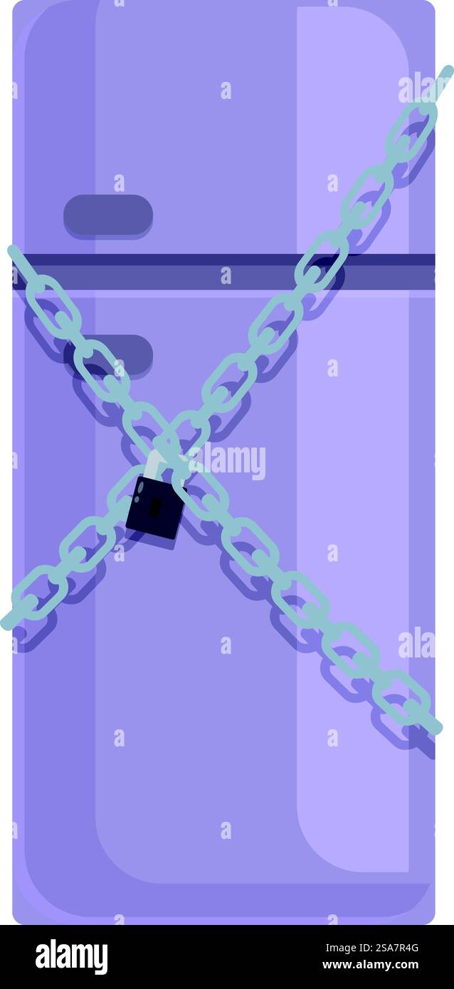 Refrigerator with a chain and padlock is representing dieting, healthy ...