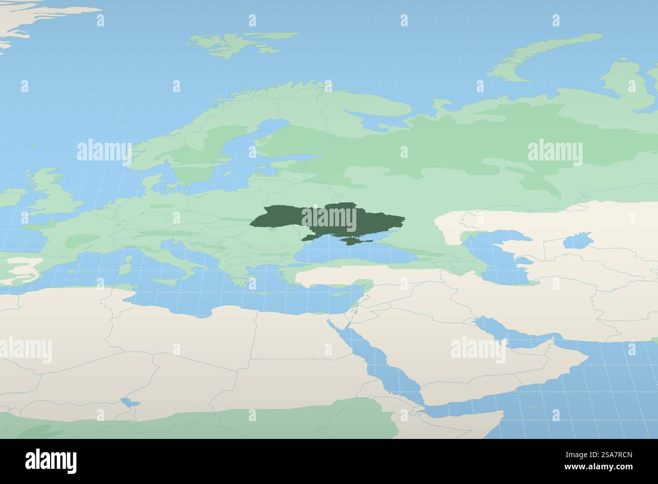 Ukraine highlighted on a detailed map, geographic location of Ukraine ...