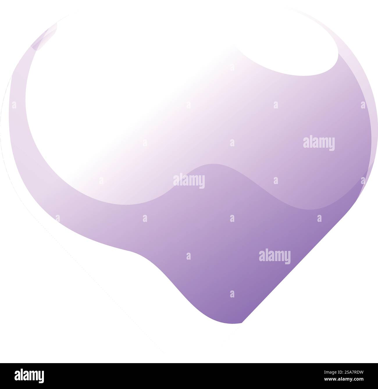 Purple heart shape is creating a smooth gradient on a white background ...