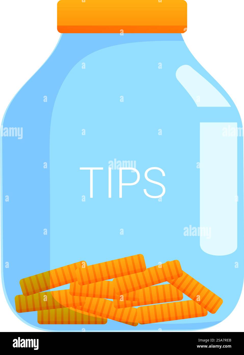 Glass tips jar full of money, rewarding outstanding service and showing ...