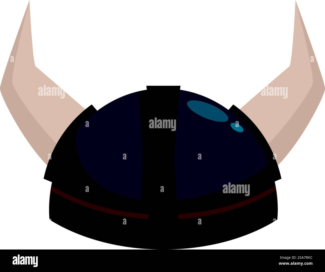 Cartoon viking helmet with two large horns, showing a concept of safety ...