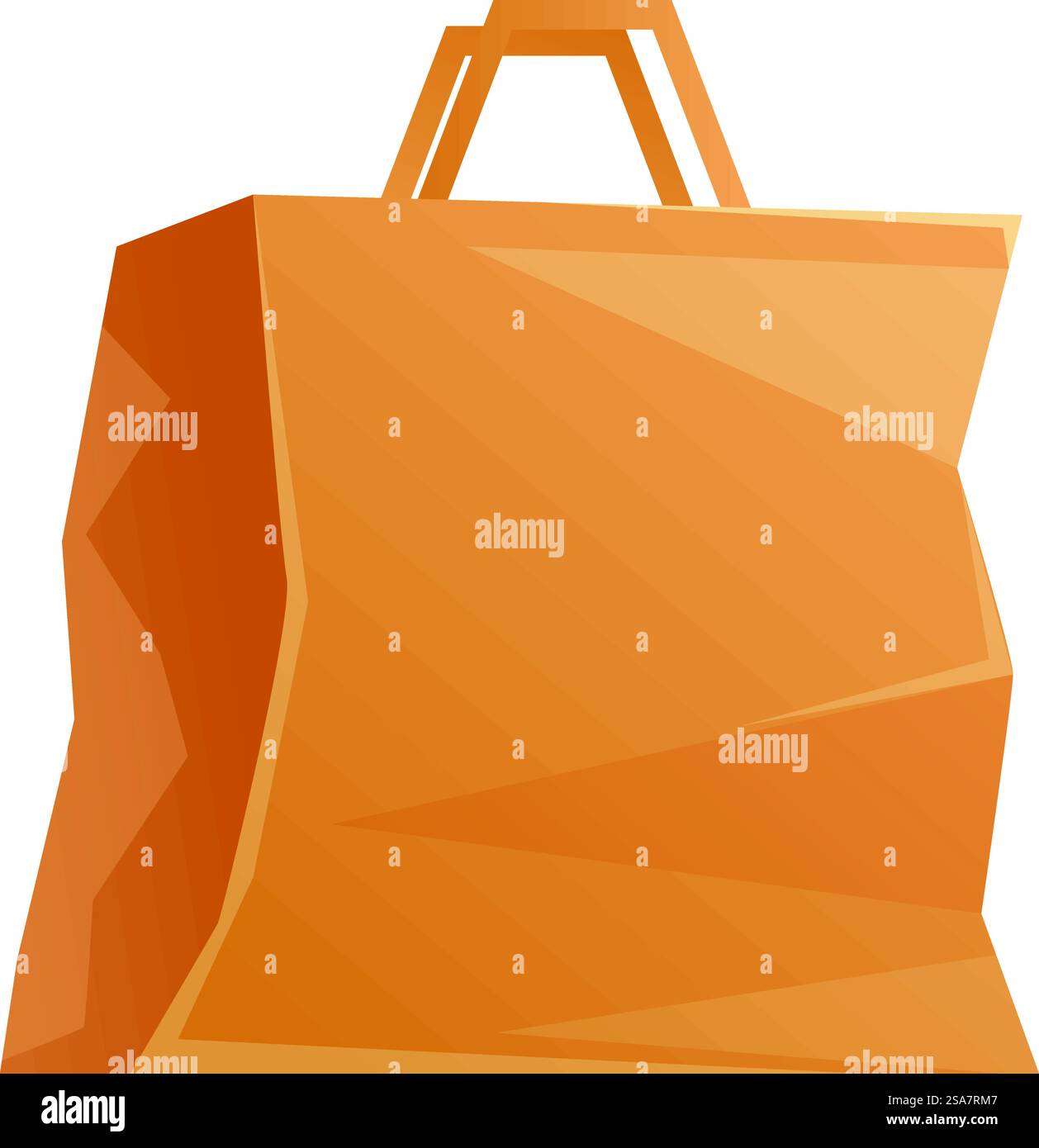 Plain brown paper shopping bag standing upright, appearing empty and ...