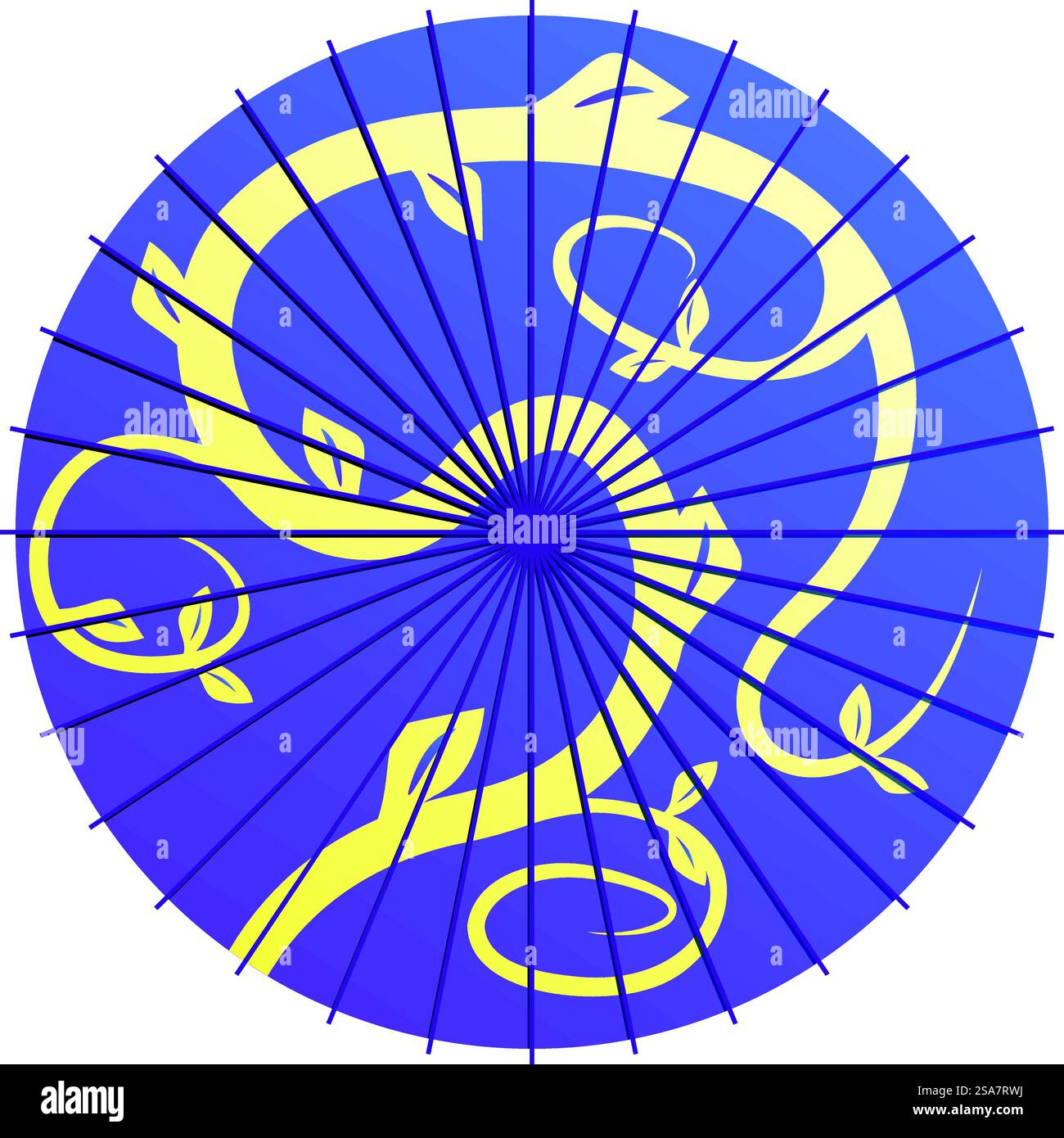 Traditional japanese umbrella featuring floral pattern on purple ...