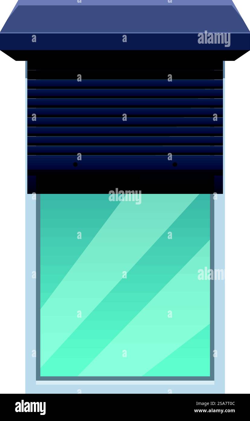 Modern window is being protected by a security shutter. Modern window ...