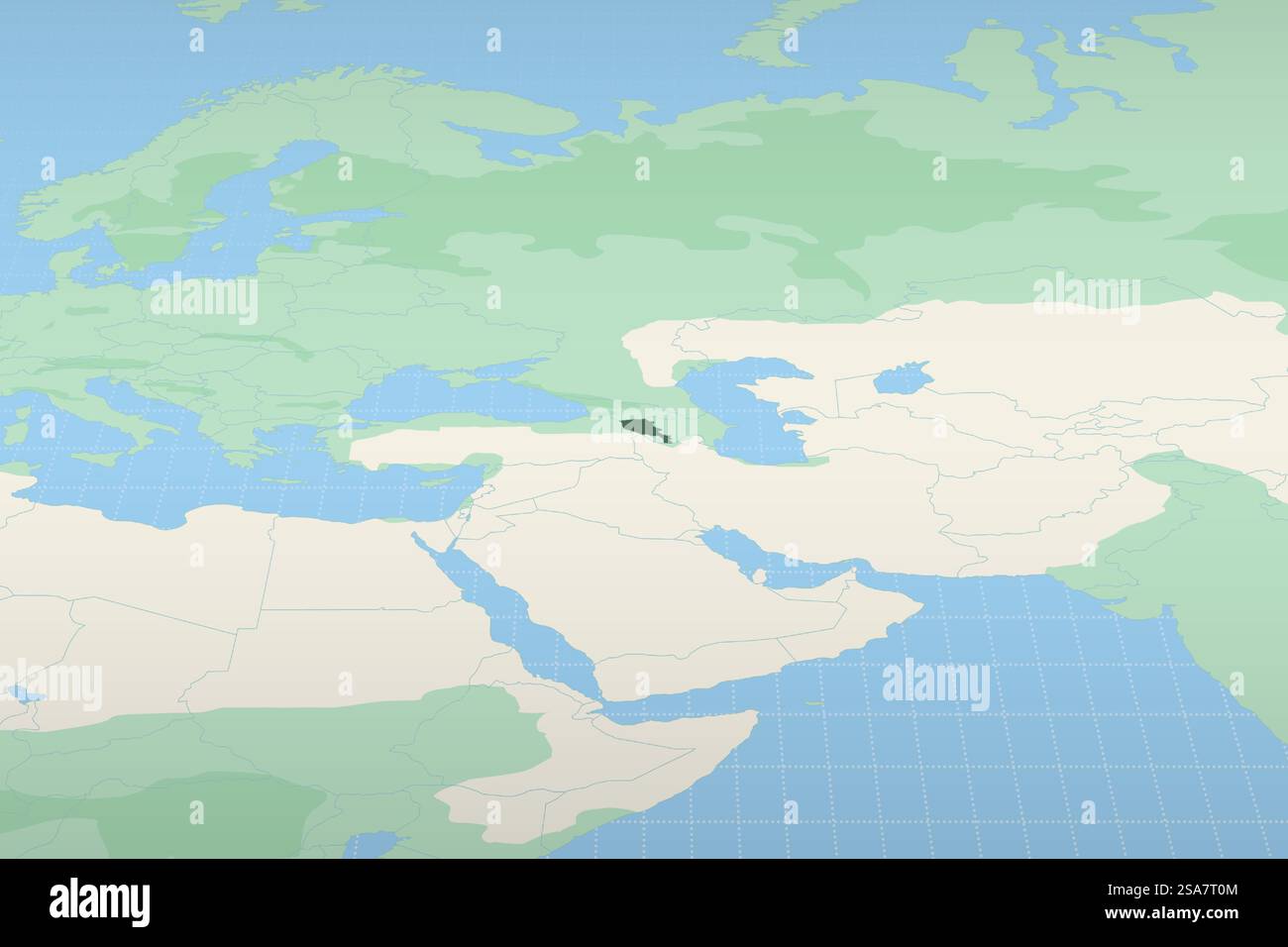 Armenia highlighted on a detailed map, geographic location of Armenia ...