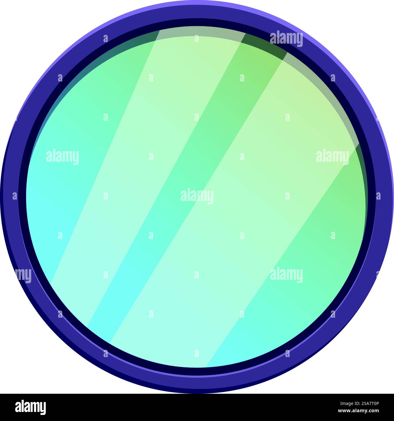 Round mirror reflecting light with frame icon cartoon vector. Round ...
