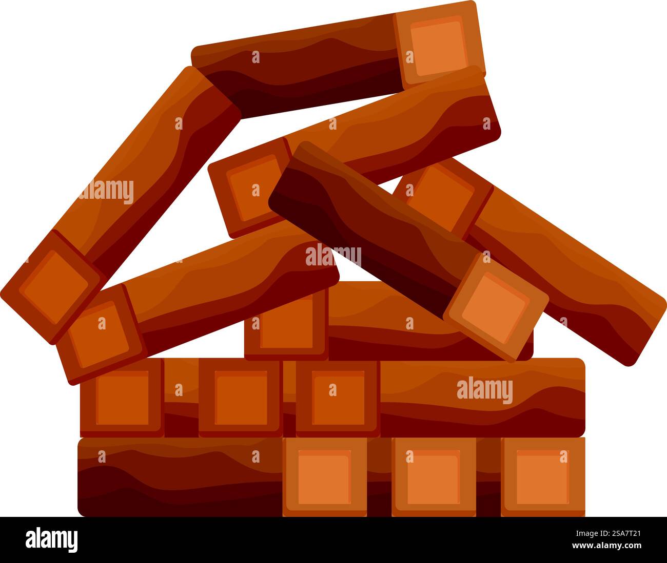 Sturdy pile of wood beams, forming a solid base for construction. Pile ...