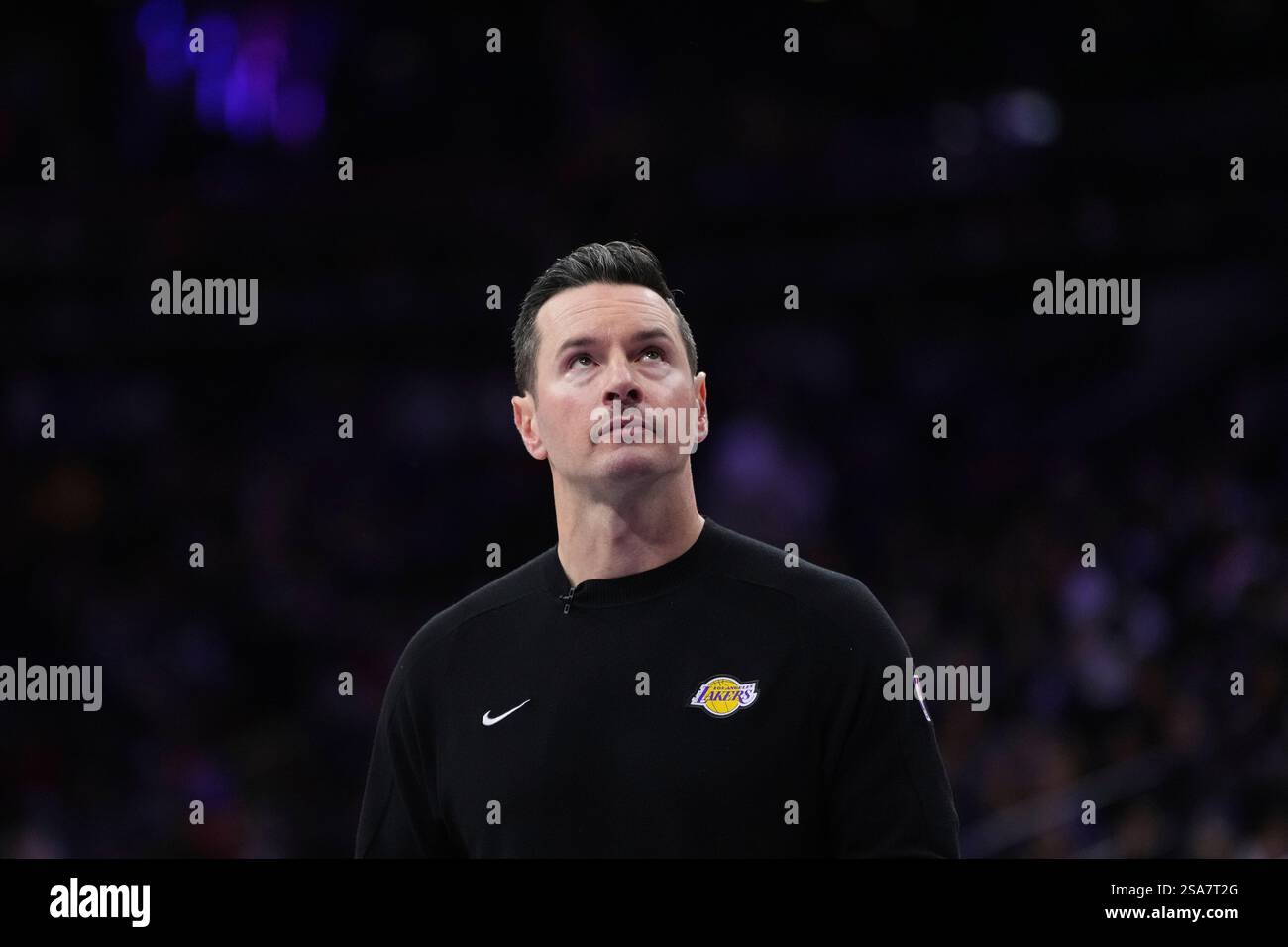 Los Angeles Lakers' JJ Redick walks the court during an NBA basketball ...
