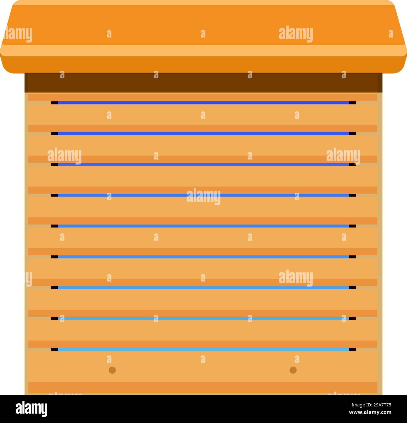 Street food stall is closing for the night using an old style roller ...