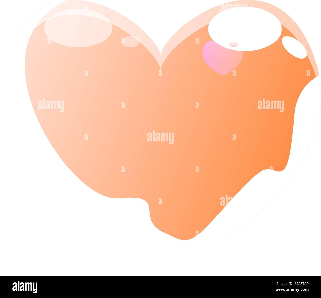 Peach heart is melting, symbolizing the tender and sweet side of love ...