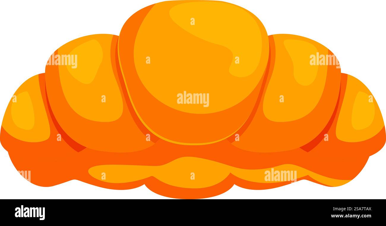 Simple cartoon illustration of a croissant, perfect for representing ...