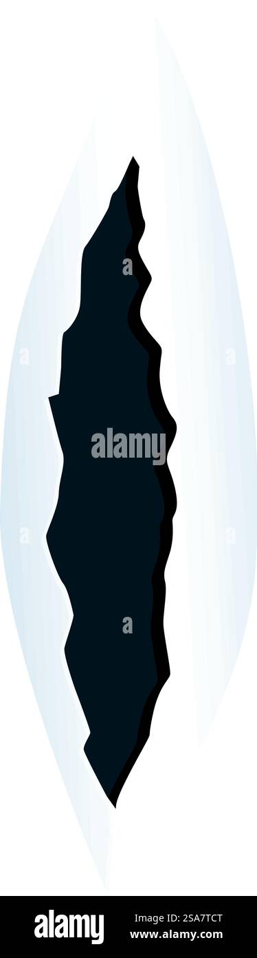 White surface breaking showing dark background hole tear concept. White ...