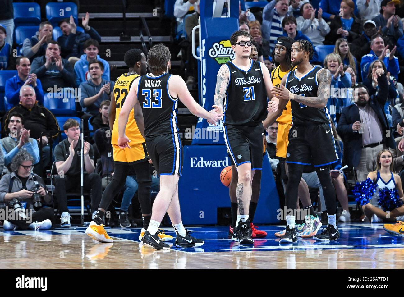 JANUARY 28, 2025: Saint Louis Billikens center Robbie Avila (21) gets ...