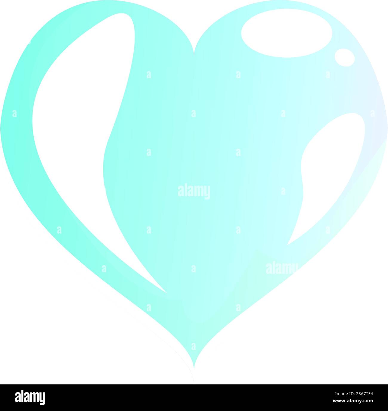 Blue gradient heart conveying love and affection on white background ...
