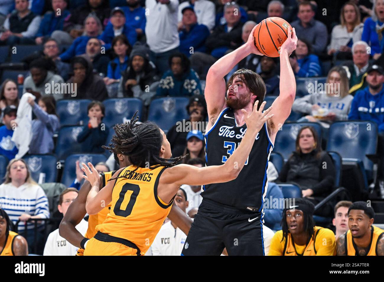JANUARY 28, 2025: Saint Louis Billikens forward Dylan Warlick (33 ...