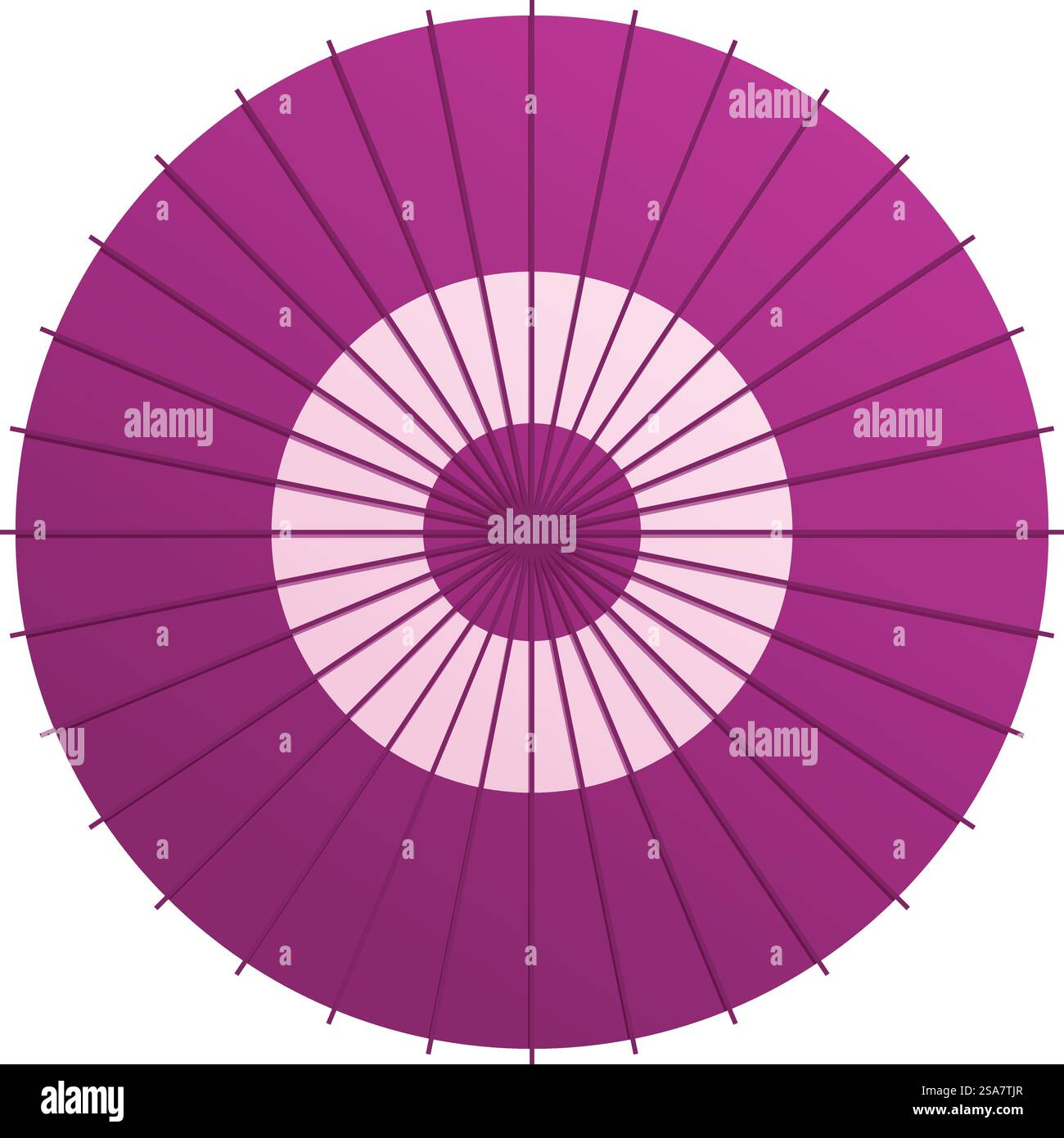 Traditional japanese parasol with its many delicate spokes radiating ...
