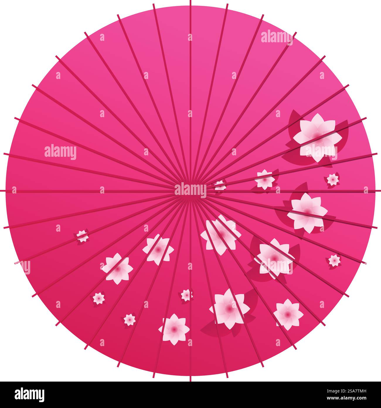 Cherry blossoms and umbrella Stock Vector Images - Alamy
