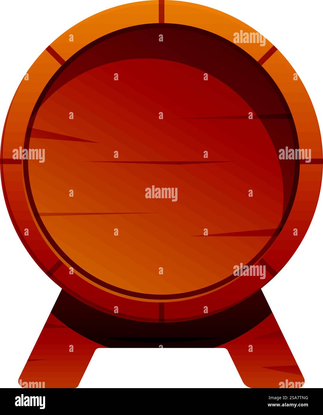 Brown wooden barrel standing on a special stand waiting for its filling ...