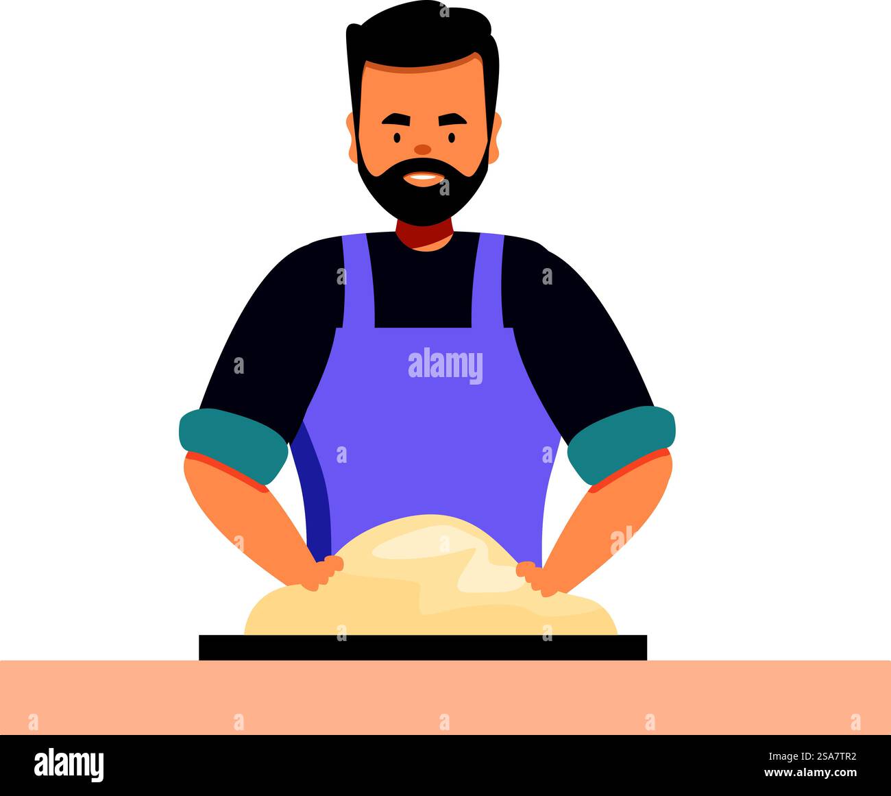 Baker preparing dough artisan Cut Out Stock Images & Pictures - Alamy