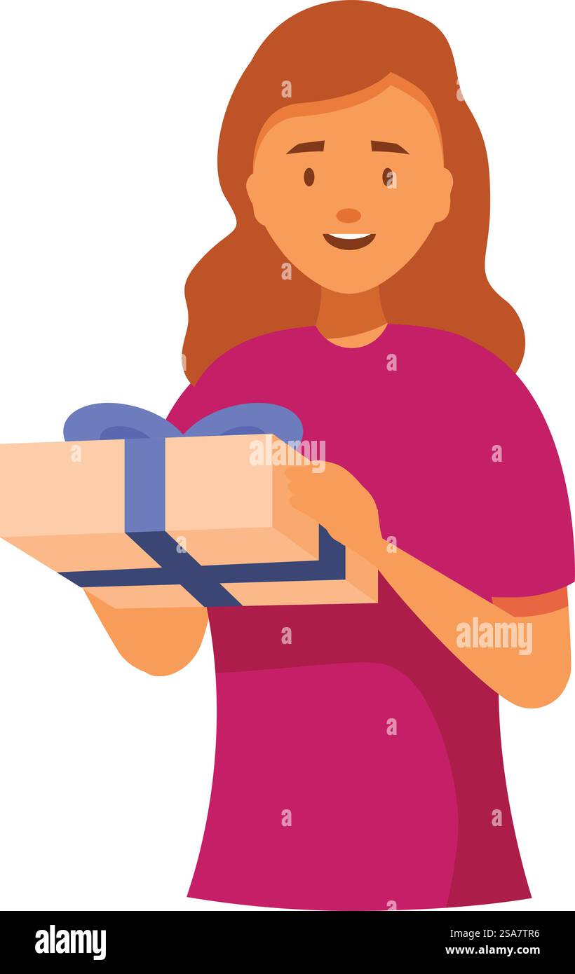 Woman receiving present box Stock Vector Images - Alamy