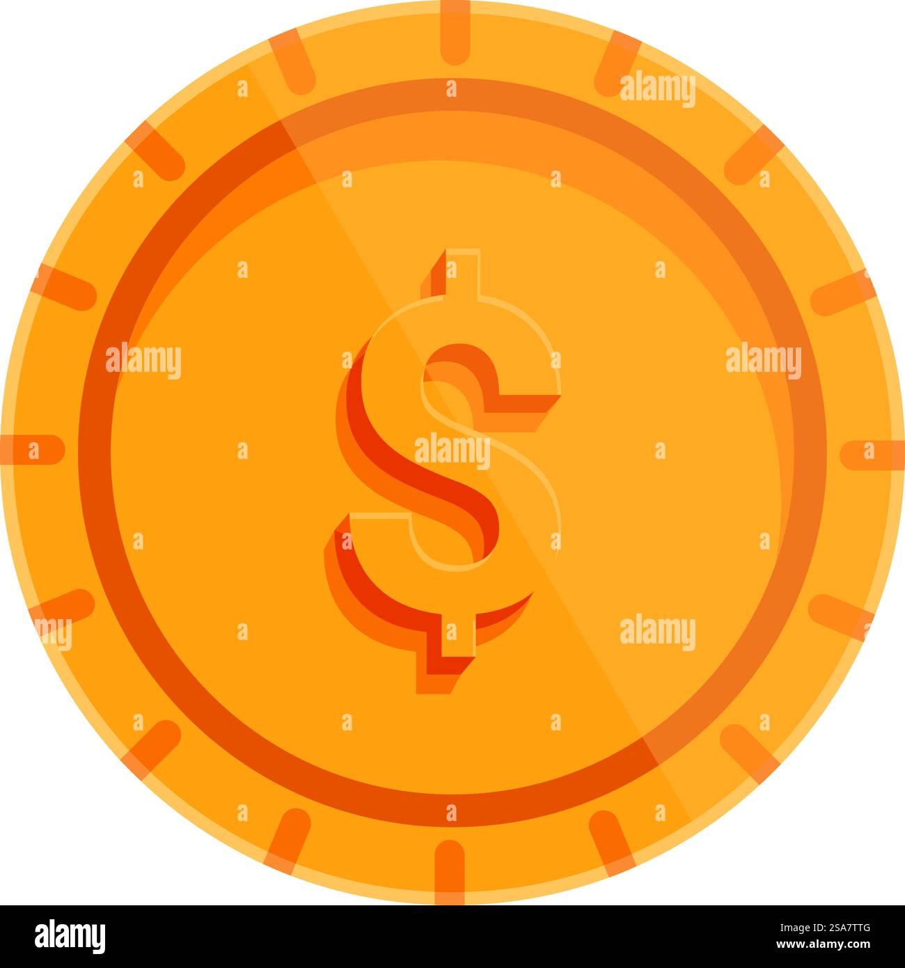 Large, shiny gold coin featuring a prominent dollar sign, symbolizing ...