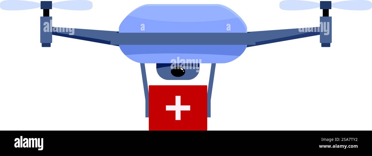 Drone is carrying a first aid kit, highlighting the use of technology ...