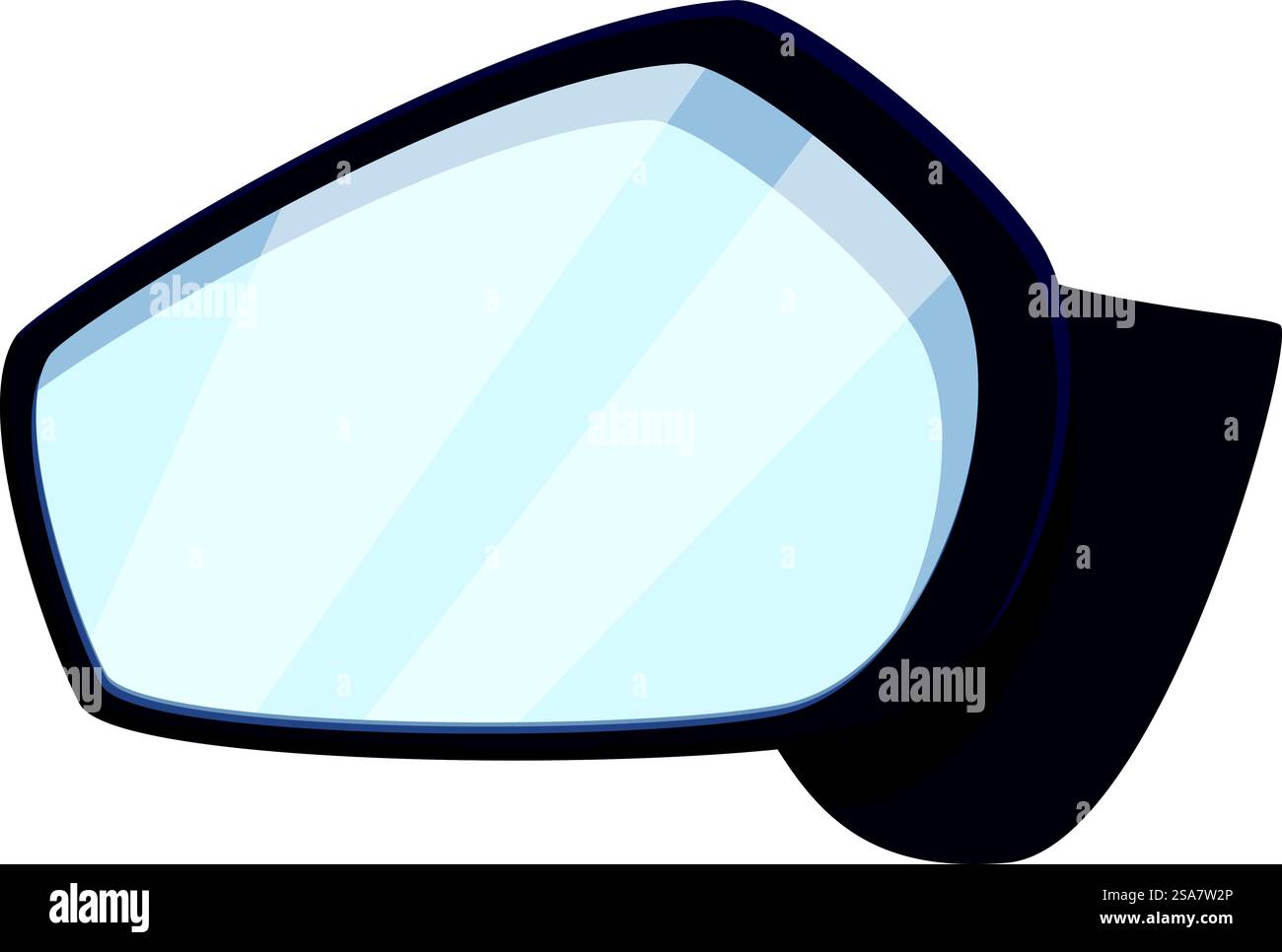 Car’s side mirror, reflecting the importance of checking blind spots ...