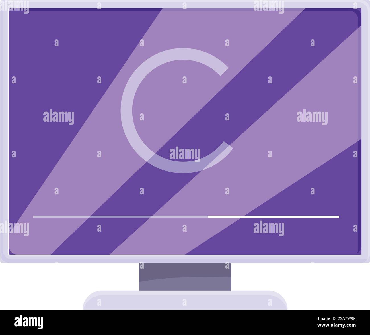 Computer monitor is displaying a copyright symbol and loading bar ...