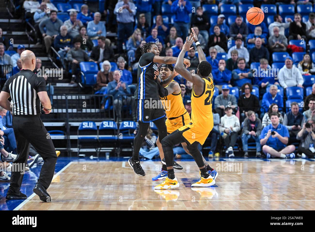 JANUARY 28, 2025: Saint Louis Billikens guard Isaiah Swope (1) gets ...