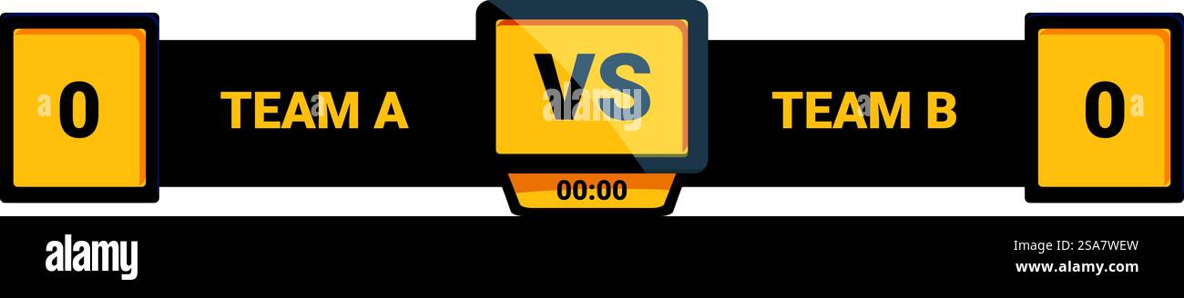Scoreboard displaying a competition between team a and team b, with the ...